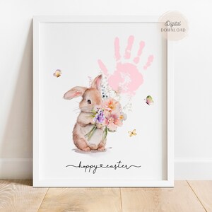 Bunny Handprint Template, Rabbit Handprint Craft, Hoppy Easter ...
