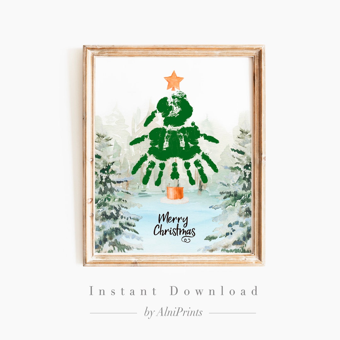 Christmas Tree Handprint, Christmas Handprint Art, Christmas Handprint ...
