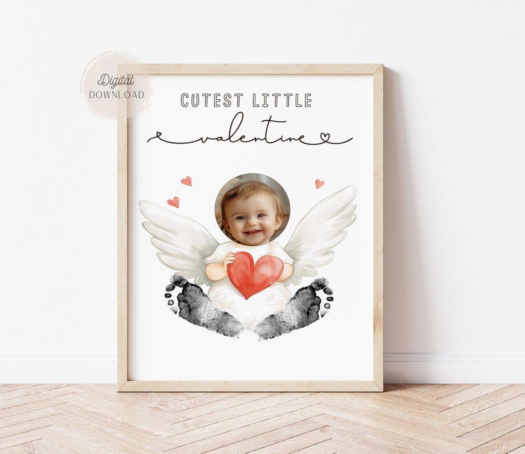 Cutest Valentine Footprint With Photo, Valentine's Day Feet Art ...