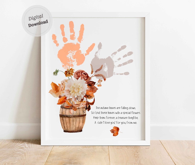 Fall Handprint Poem Printable Handprint Crafts for Grandma Mom - Etsy