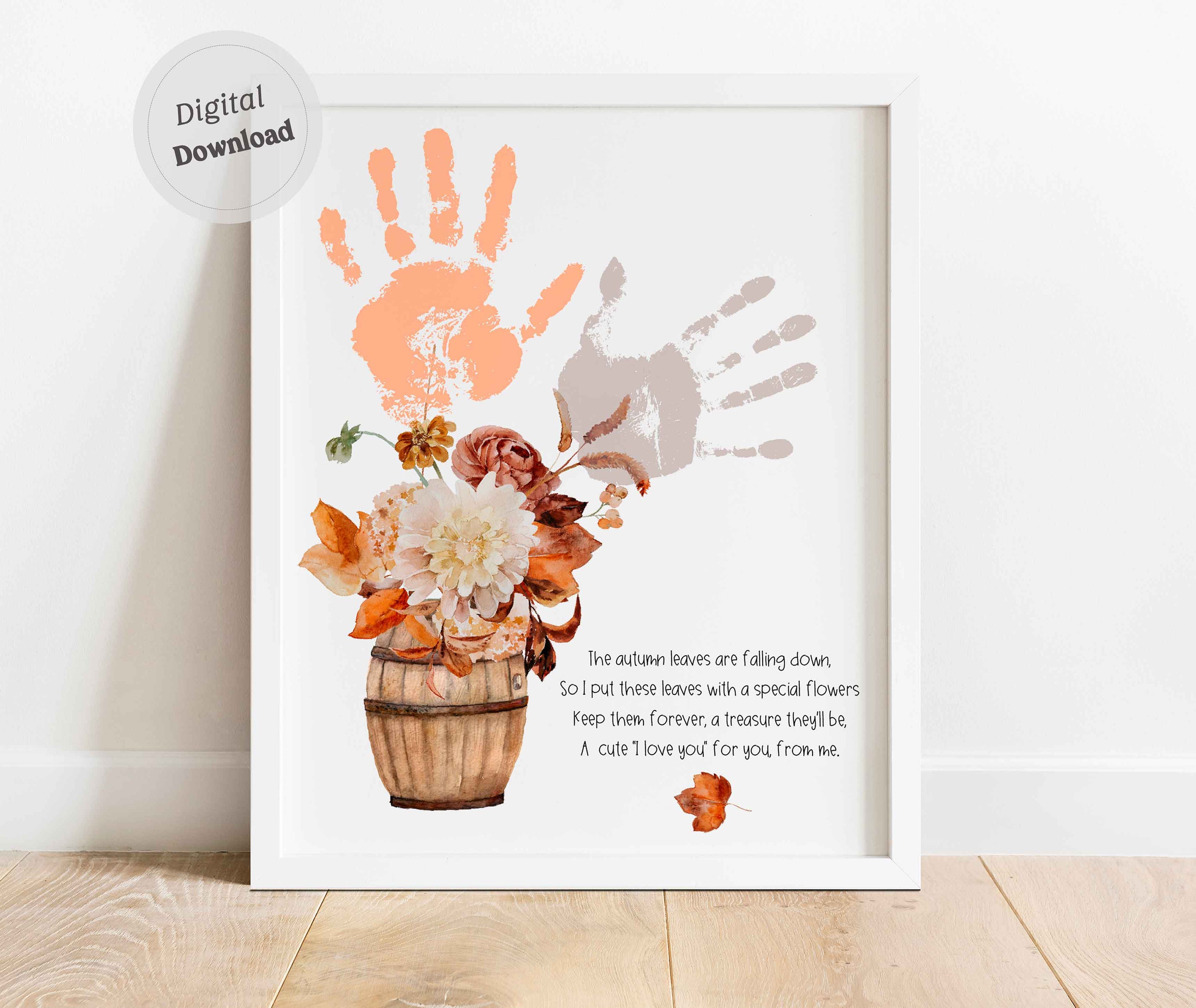 Fall Handprint Poem Printable Handprint Crafts for Grandma Mom - Etsy