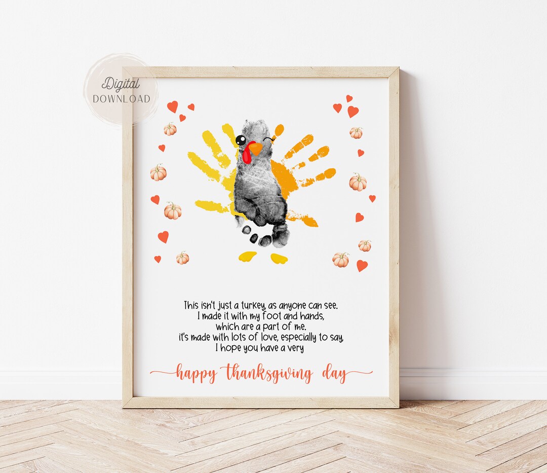 Turkey Footprint Handprint Art Crafts / Printable Download 1st ...