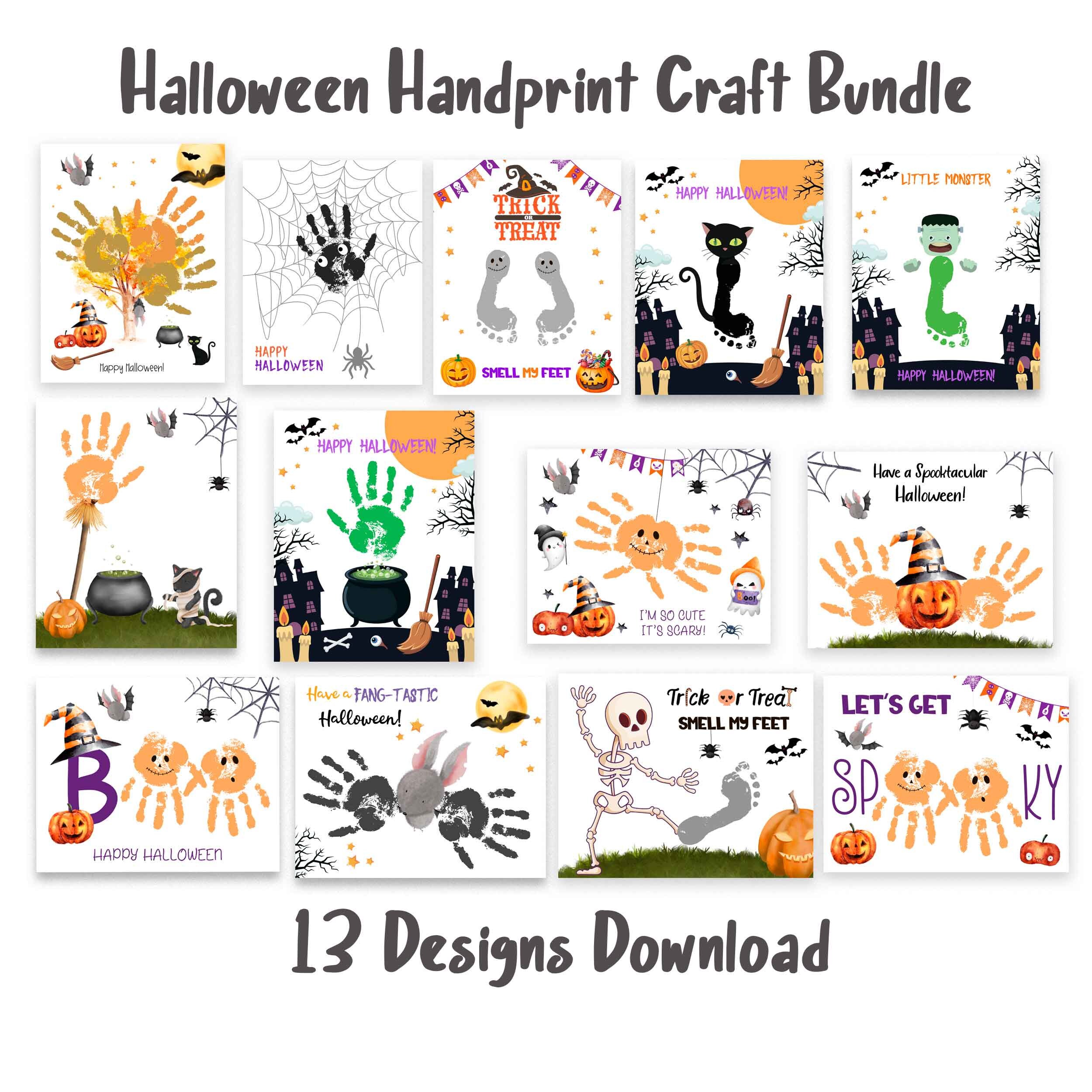 Handprint Kit Halloween Footprint Art Craft Printable Set - Etsy