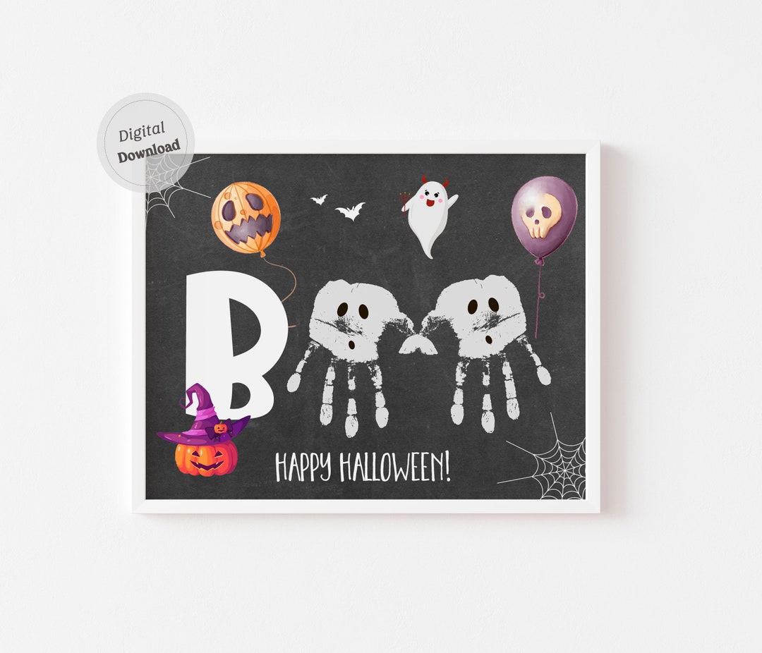 Ghost Handprint Art Halloween Crafts / Printable Download Halloween DIY ...