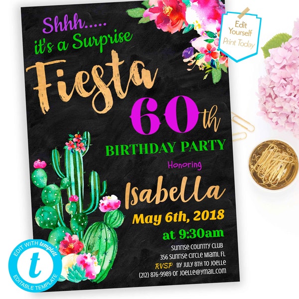 Mexican 60th Fiesta Invitation - Etsy