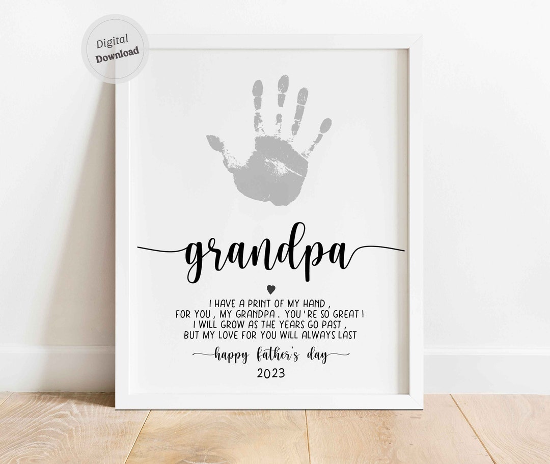 Grandpa Handprint Art Baby Hand Print With Poem Template - Etsy