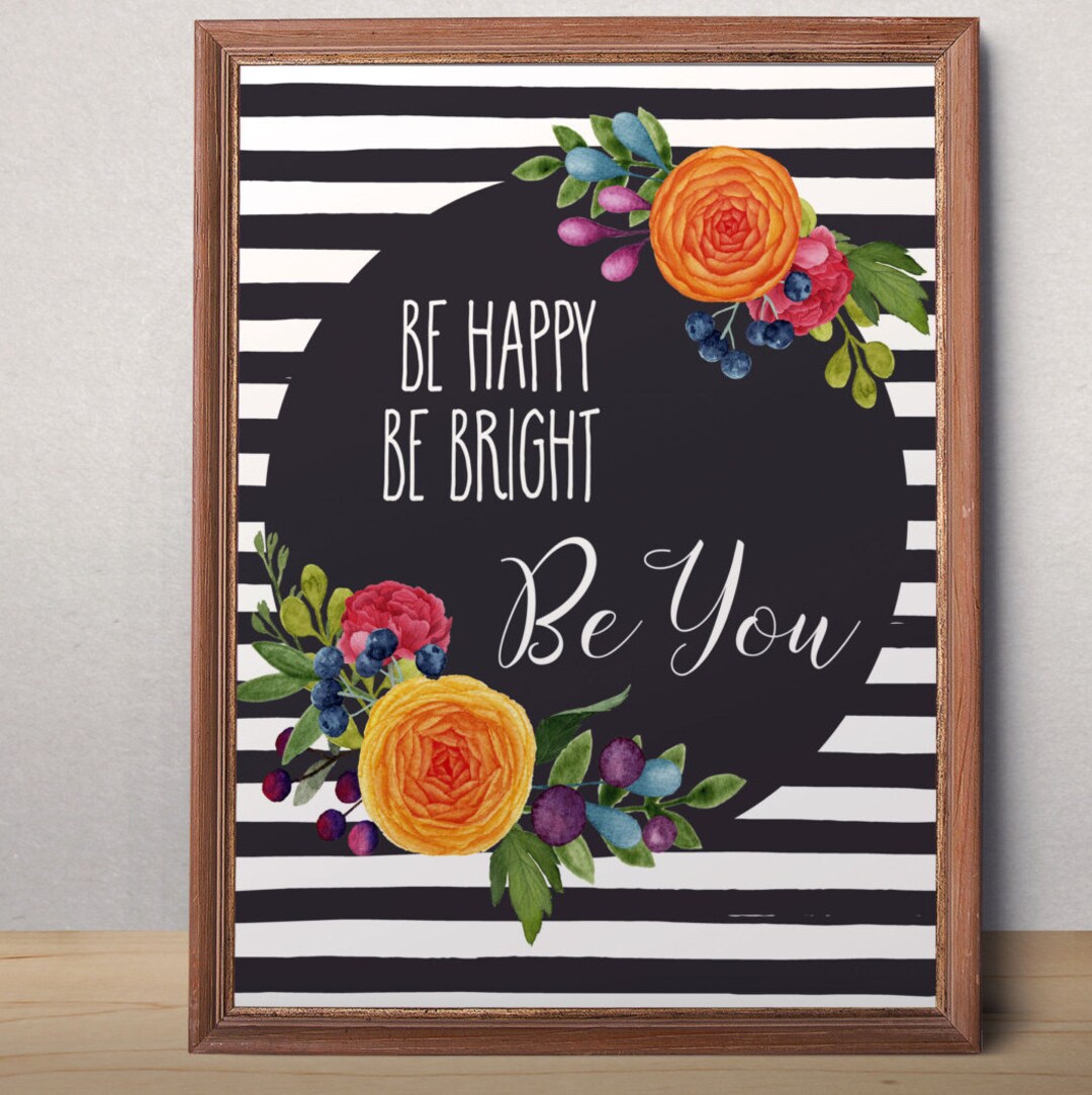 Be Happy Be Bright Be You Printable Christmas Gift Gift for - Etsy
