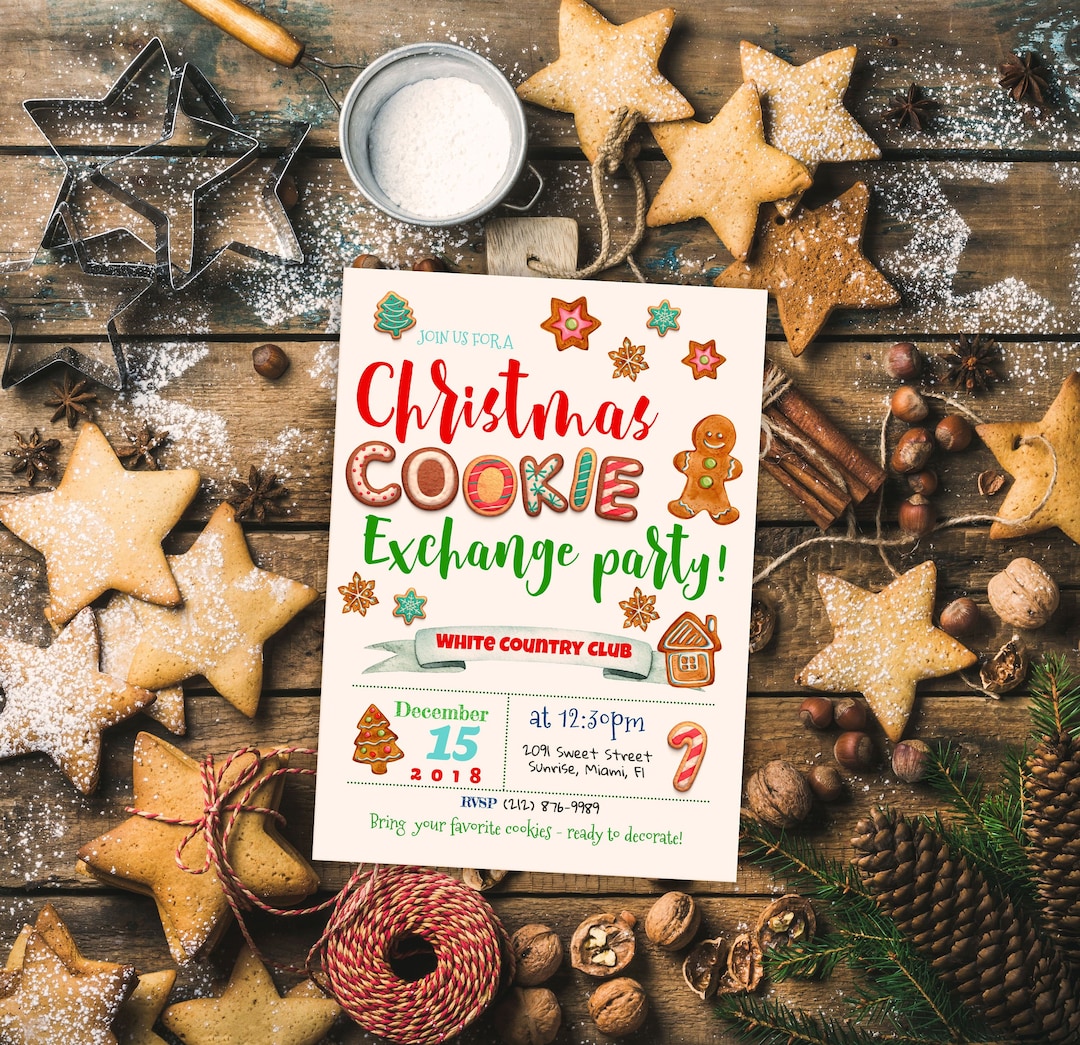 Editable Christmas Cookie Decorating Party Invitation Cookie Decorating ...