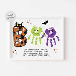 Halloween Ghost Handprint Art With Poem, Halloween Handprint Craft ...