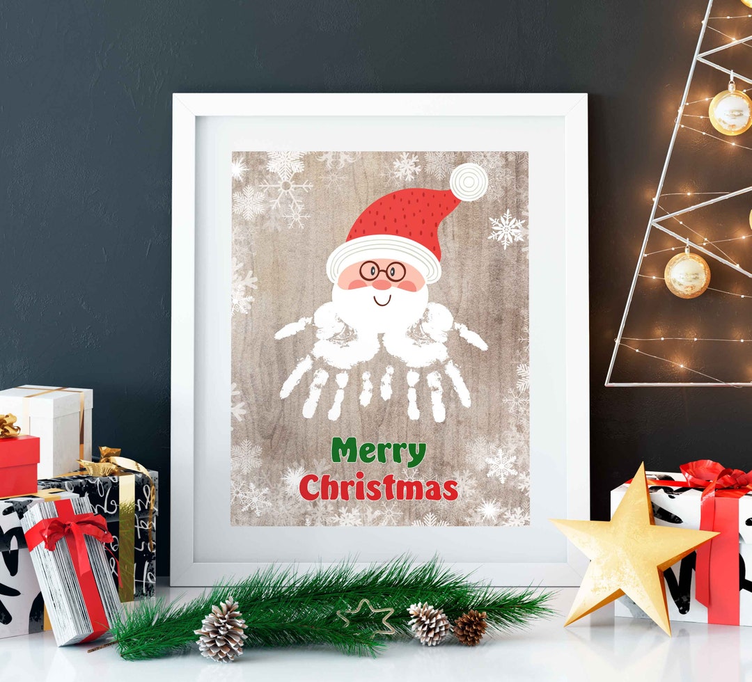 Santa Beard Handprint Art Printable Kids Xmas Handprints Template ...