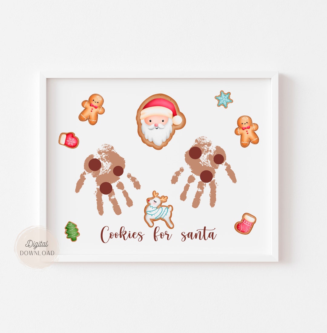 Cookies for Santa Christmas Handprint Card, Christmas Handprint Craft ...