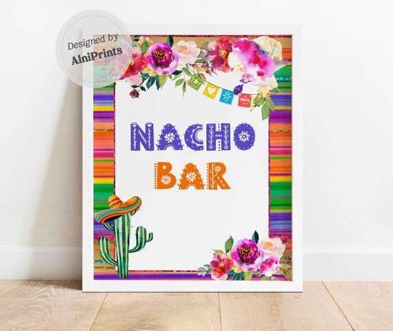 Nacho Bar Sign Printable Fiesta Food Table Decoration Download | Etsy