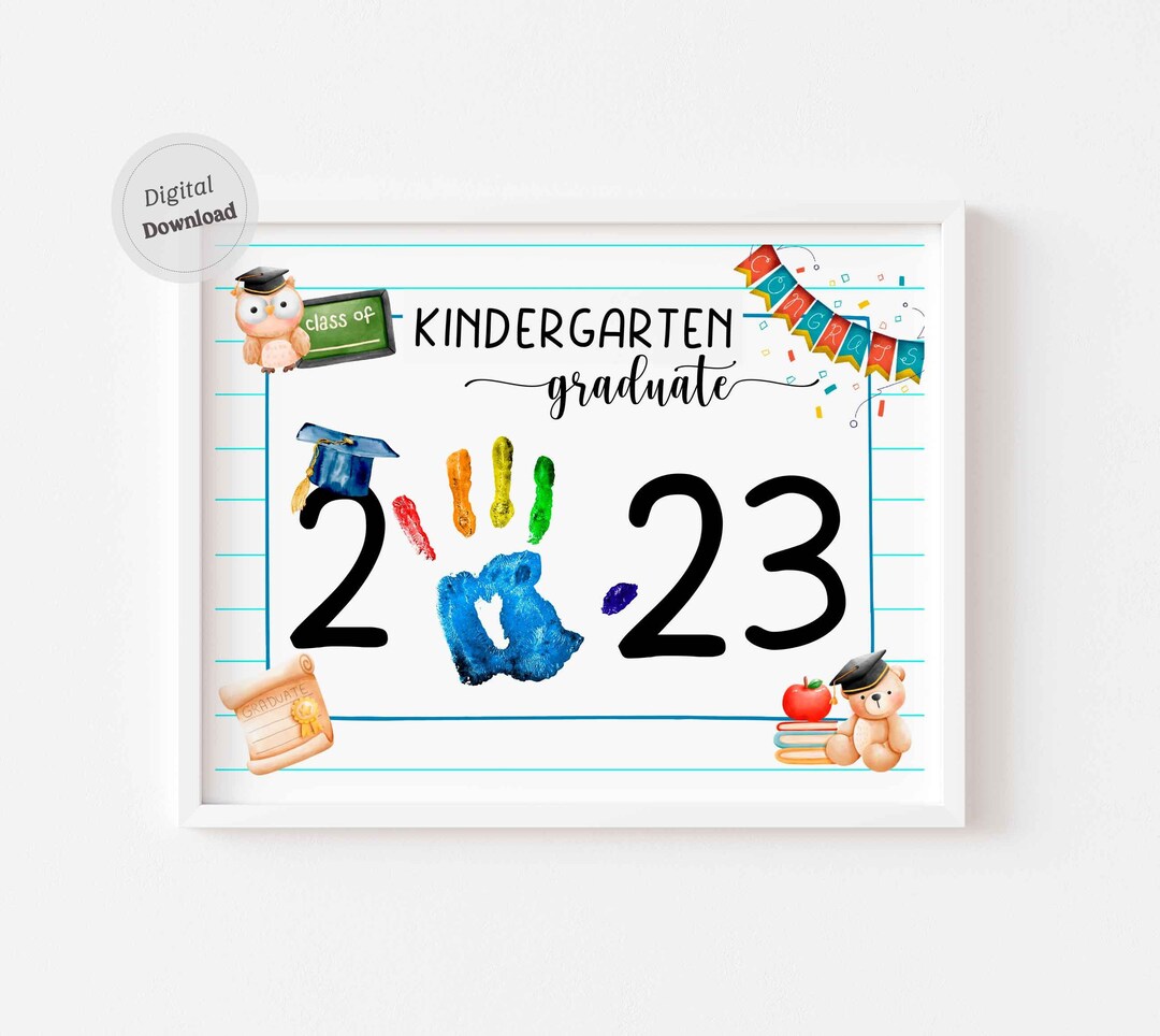 Kindergarten Graduation Sign Handprint Art Graduation Sign - Etsy