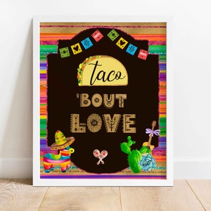 Taco Bout Love Sign Taco Party Sign Printable Fiesta - Etsy