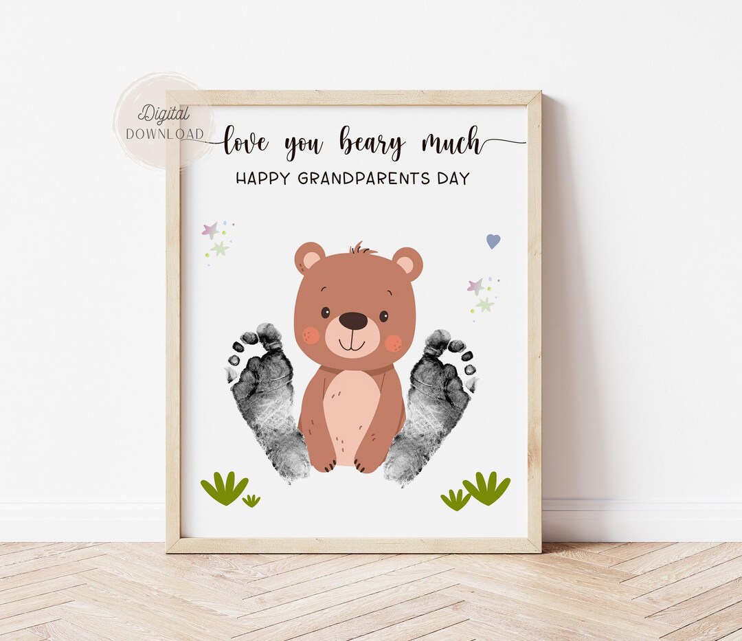 Love You Beary Much Handprint Grandparents Day, Bear Feet Art ...