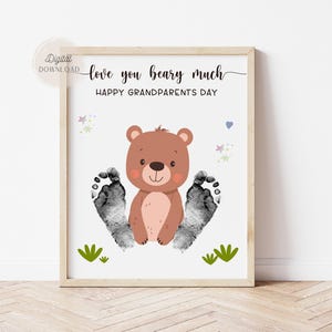 Love You Beary Much Handprint Grandparents Day, Bear Feet Art ...