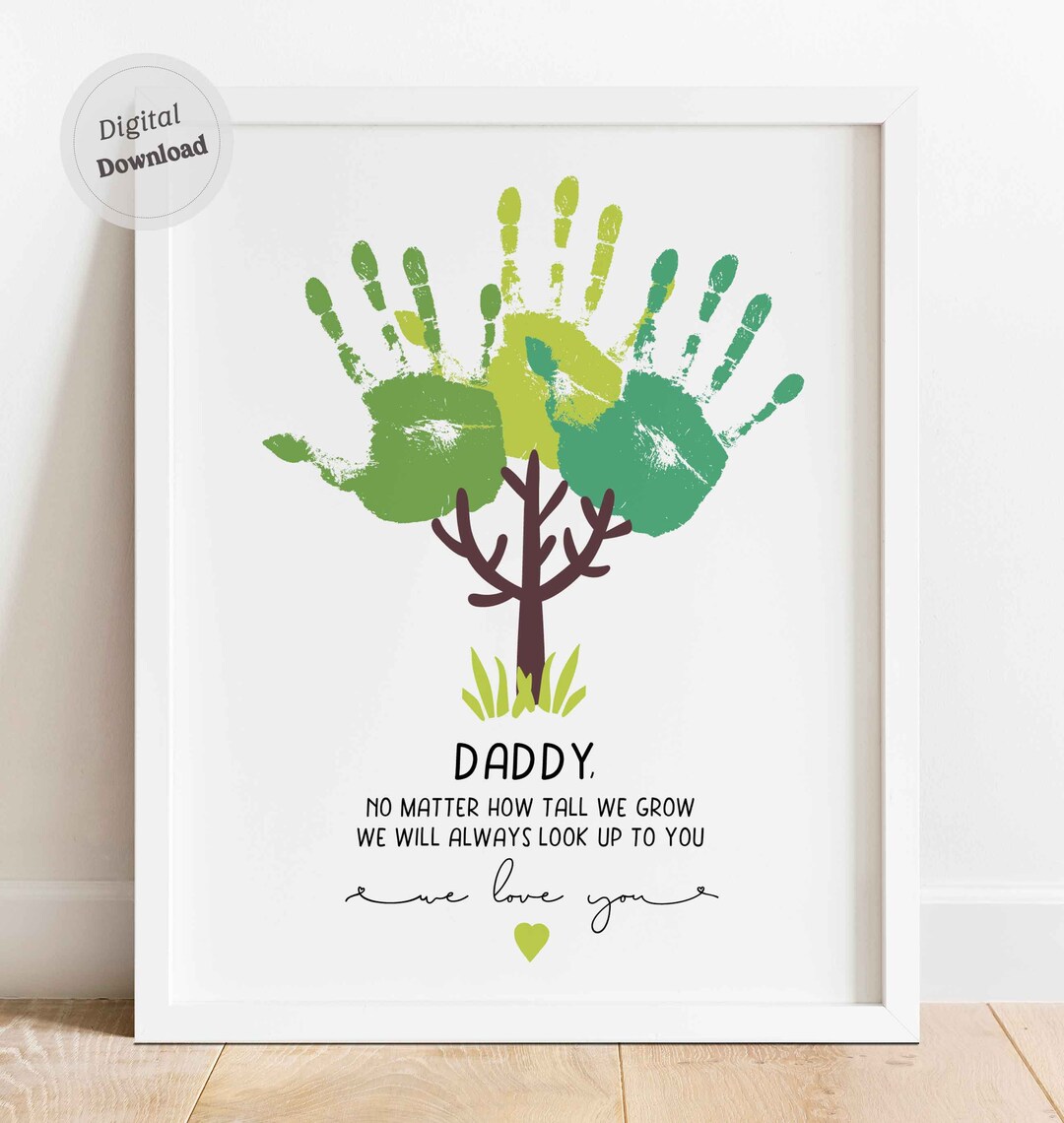 Daddy Tree Handprint Poem Template Father's Day Art Sign Printable No ...