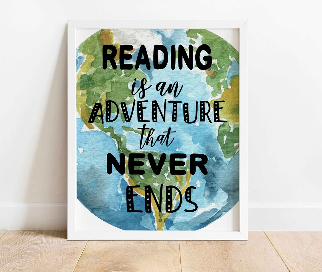 Printable Reading Signs for Classroom Nursery World Map Adventure ...