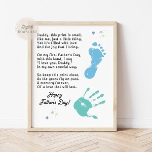 Handprint to Daddy Poem, Handprint and Footprint for Daddy for Fathers ...