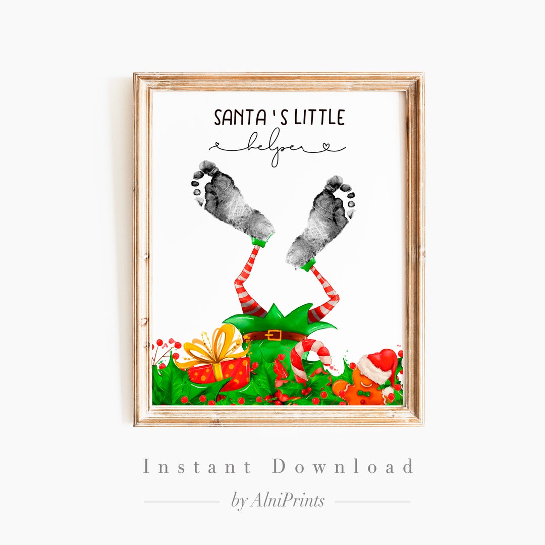 Elf Footprint Craft, Christmas Footprint Art, Foot Print Art, My First ...