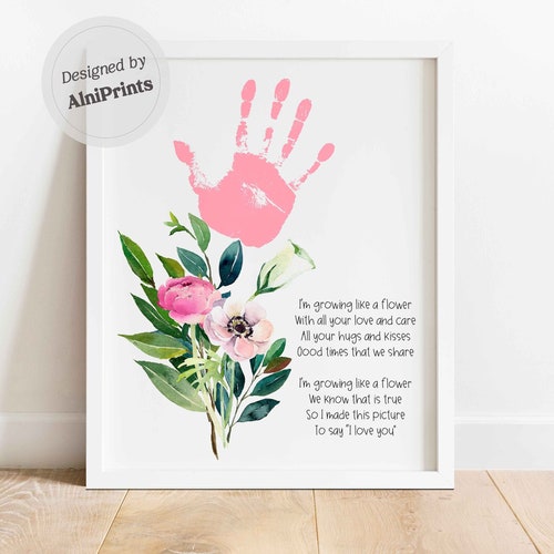 Handprint Flower Mother's Day Craft DIY - Etsy