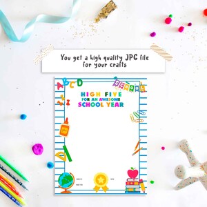 High Five to an Awesome School Year Sign Handprint Art Printable ...