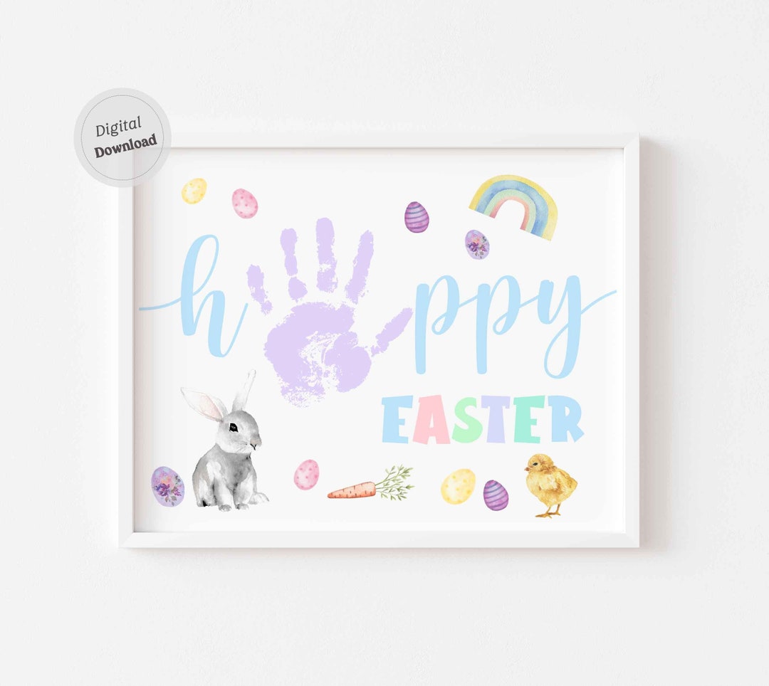 Easter Handprint Printable Art Handprint Template for Kids Baby Toddler ...