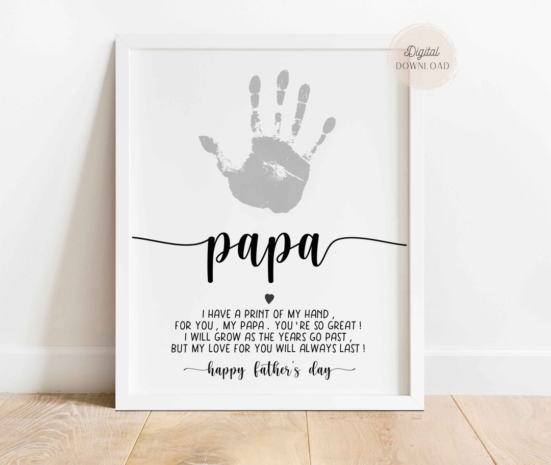Papa Poem Handprint Art, Father's Day Craft, Printable Papa Grandpa ...