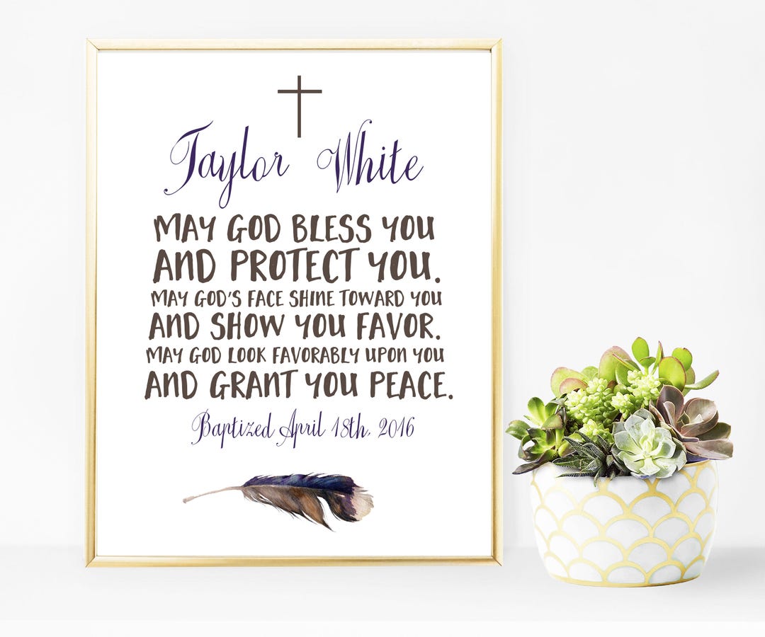 Blessing Baby Name Sign Godparents Gift First Communion Gift Irish ...