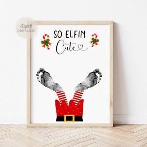 Elf Footprint Christmas Card, Christmas Footprint Art, Foot Print Art ...