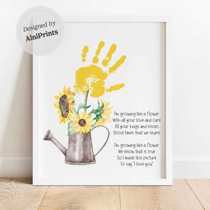 Handprint Art for Grandma Mothers Day Craft Printable Sunflower Poem ...