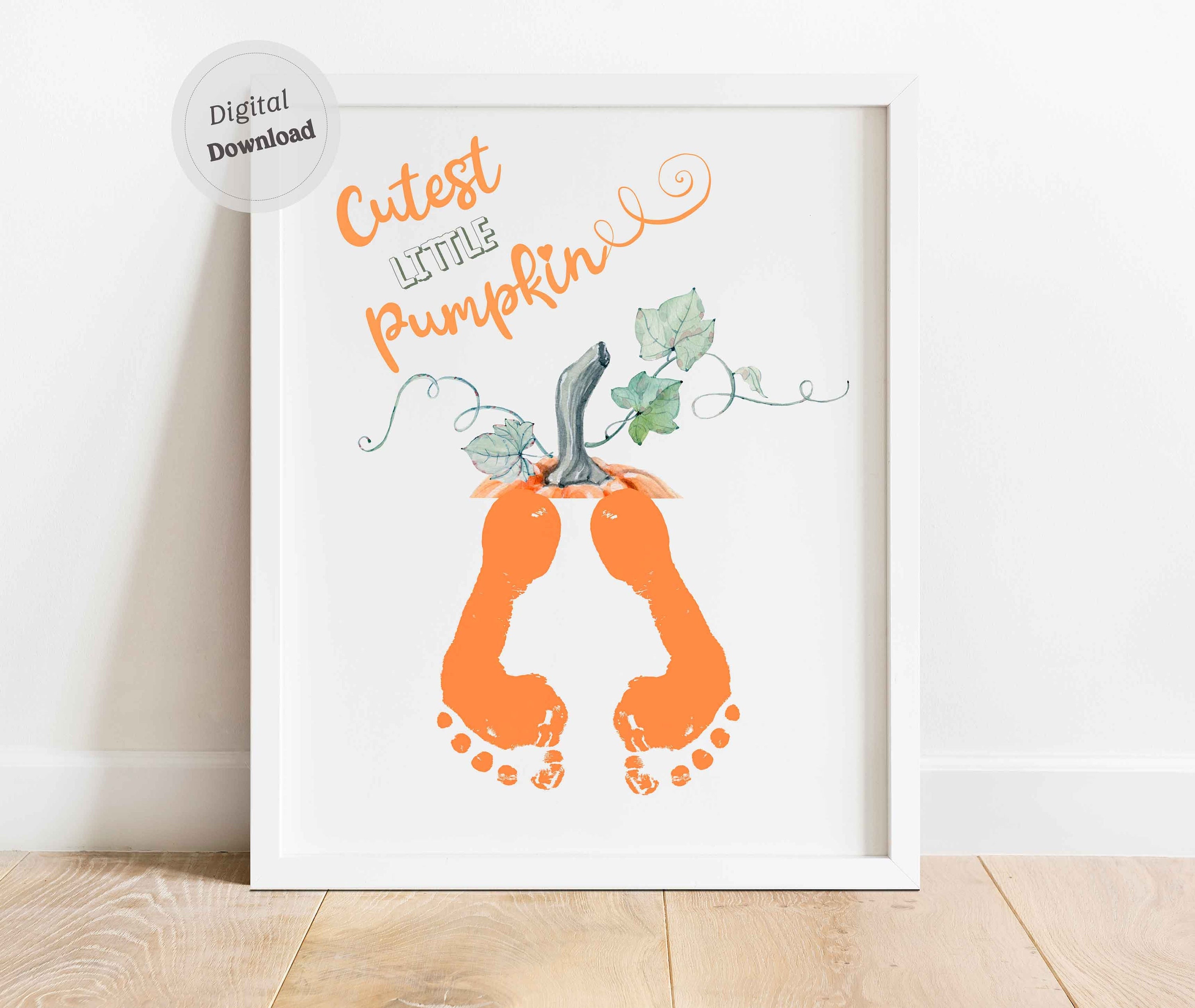 Cutest Little Pumpkin Footprint Handprint Art Thanksgiving - Etsy