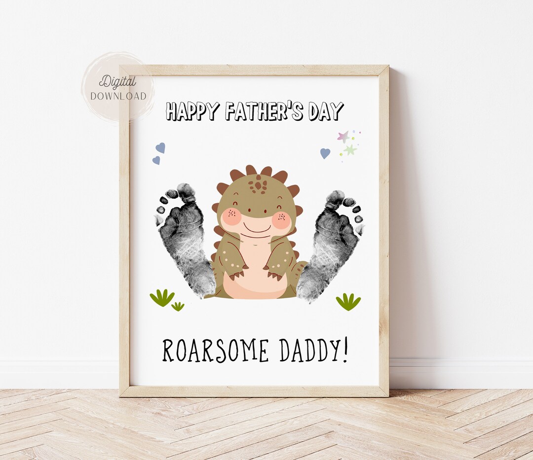Fathers Day Crafts for Infants, Father's Day Footprint, Dinosaur ...