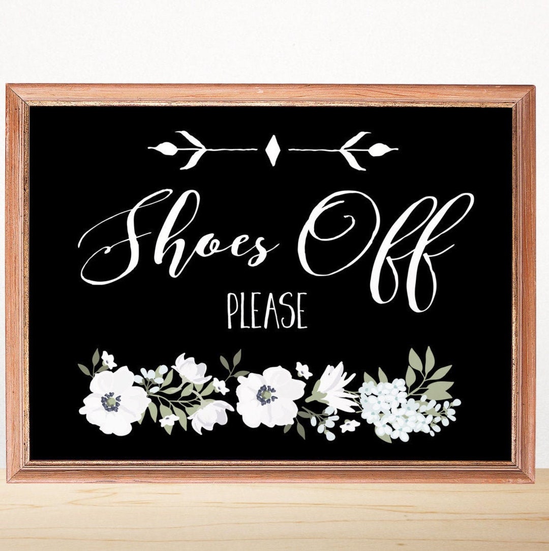 Shoes off Sign Please Remove Your Shoes Entryway Decor Horizontal Print ...