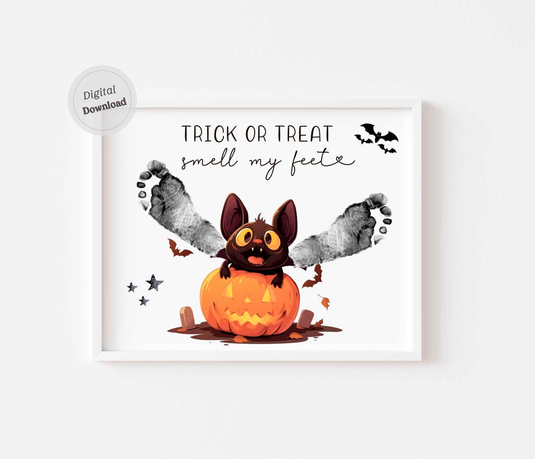 Halloween Bat Footprint Art, Trick or Treat Smell My Feet Crafts ...
