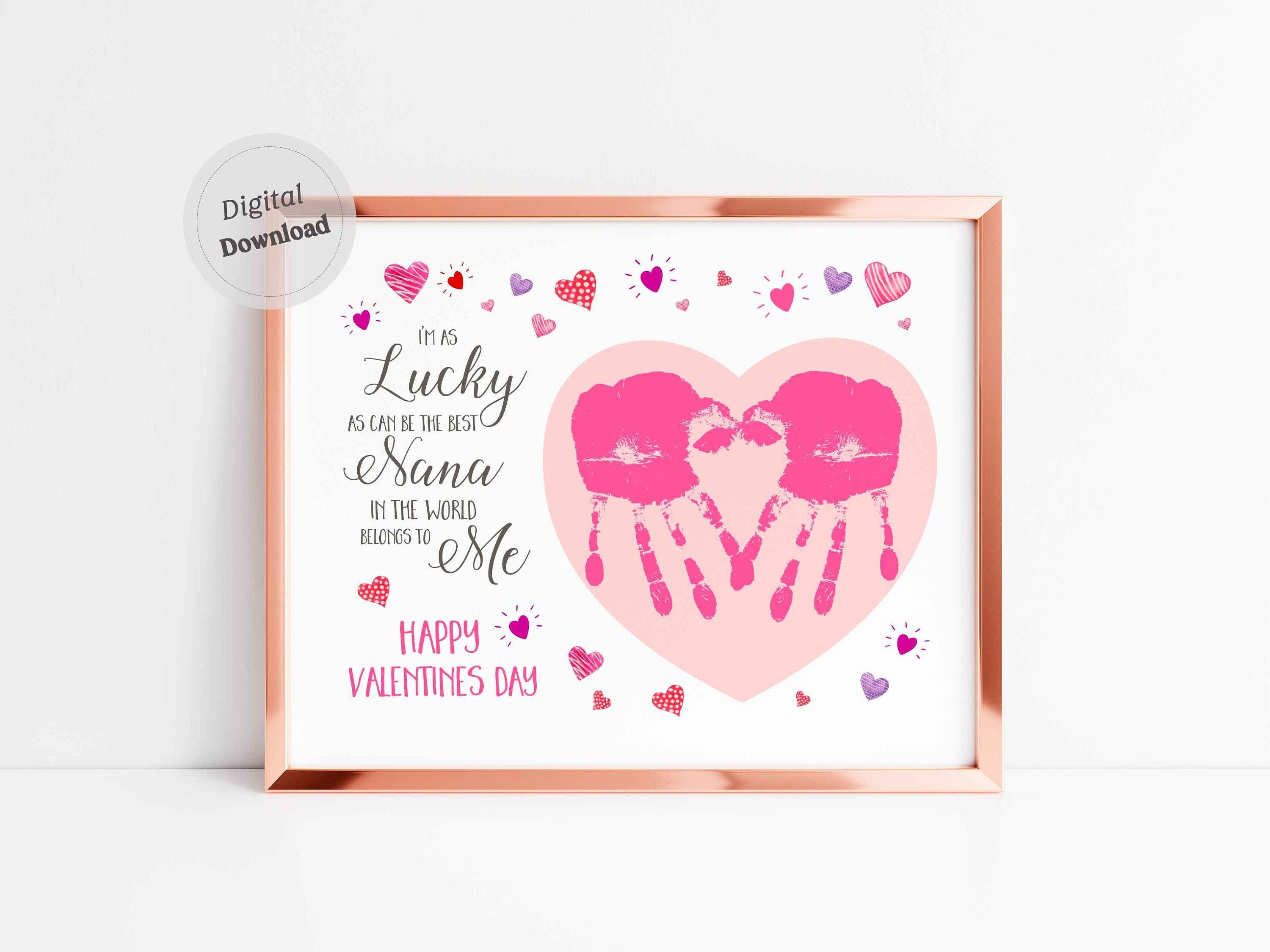 Valentine Handprint Poem for Nana Baby Handprint Art Heart - Etsy
