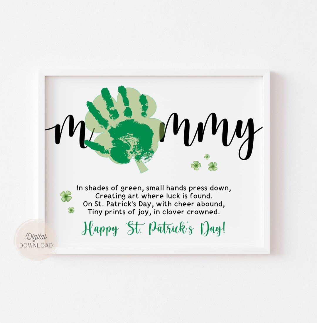 Handprint Shamrock, Happy St Patrick's Day Mommy Mummy, Clover ...