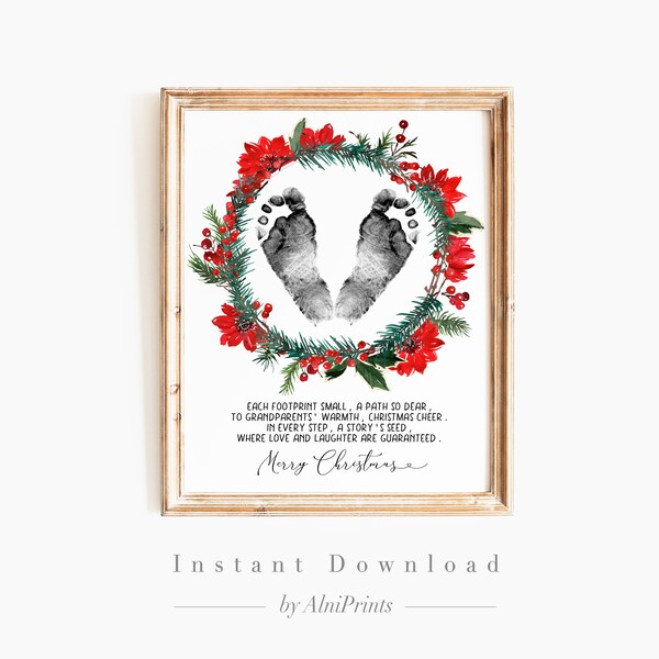 Christmas Foot Print Template - Etsy