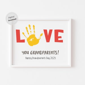 Grandparents Day Handprint / Love You Grandparents Sign / Printable ...
