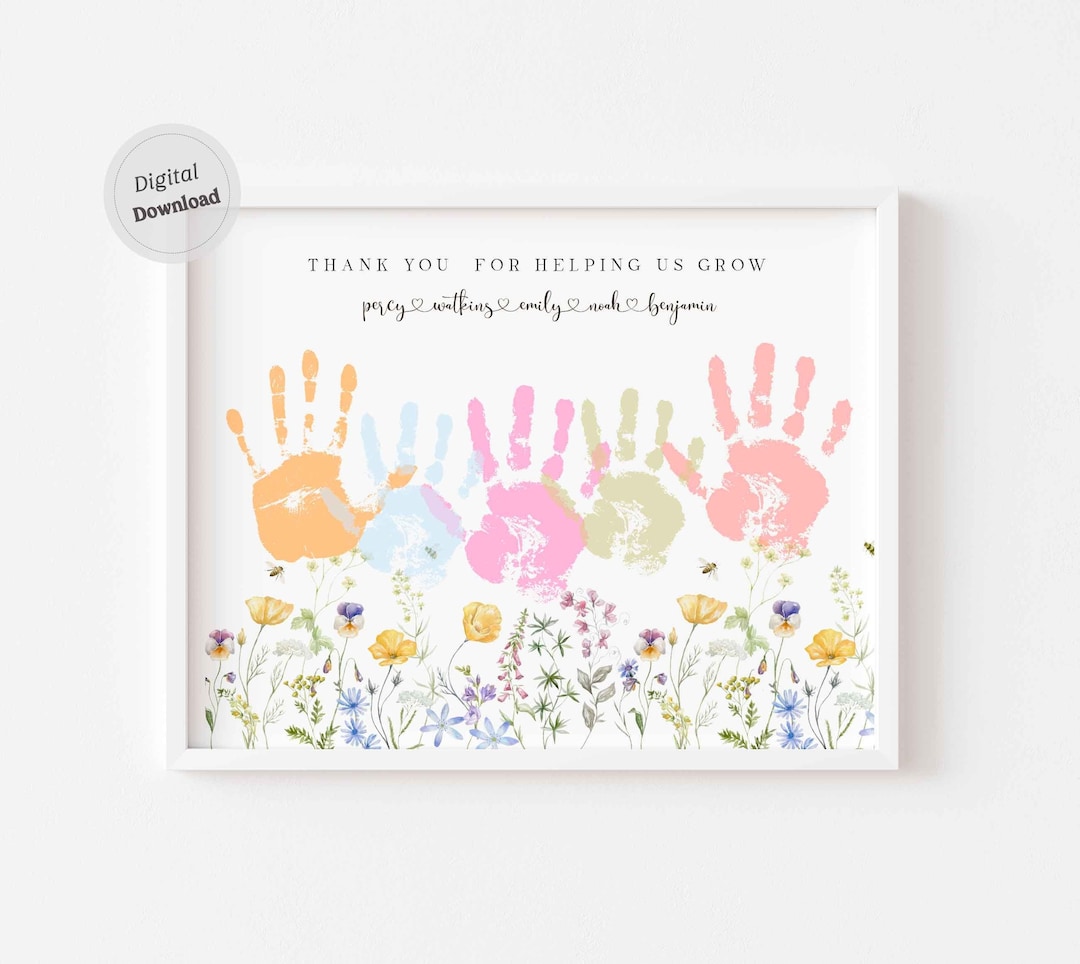 Thank You for Helping Us Grow Handprint Printable Mother's Day Sign ...