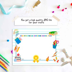 High Five to an Awesome School Year Sign Handprint Art Printable ...