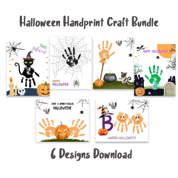 Bundle Halloween Handprint Craft Printable Download Kids - Etsy