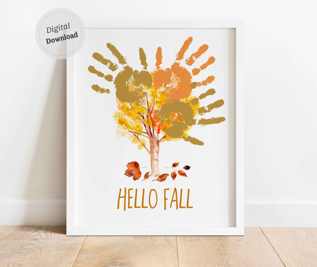 Fall Tree With Handprint Hello Fall Crafts Thanksgiving Footprint Art ...