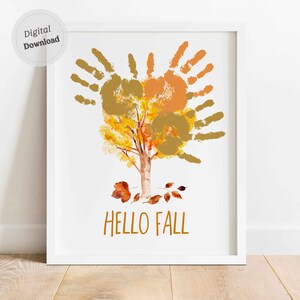 Fall Tree With Handprint Hello Fall Crafts Thanksgiving Footprint Art ...