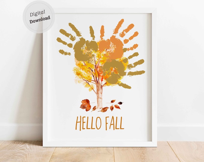 Happy Fall Tree Handprint Template / Autumn Fall Leaves / DIY Fall ...