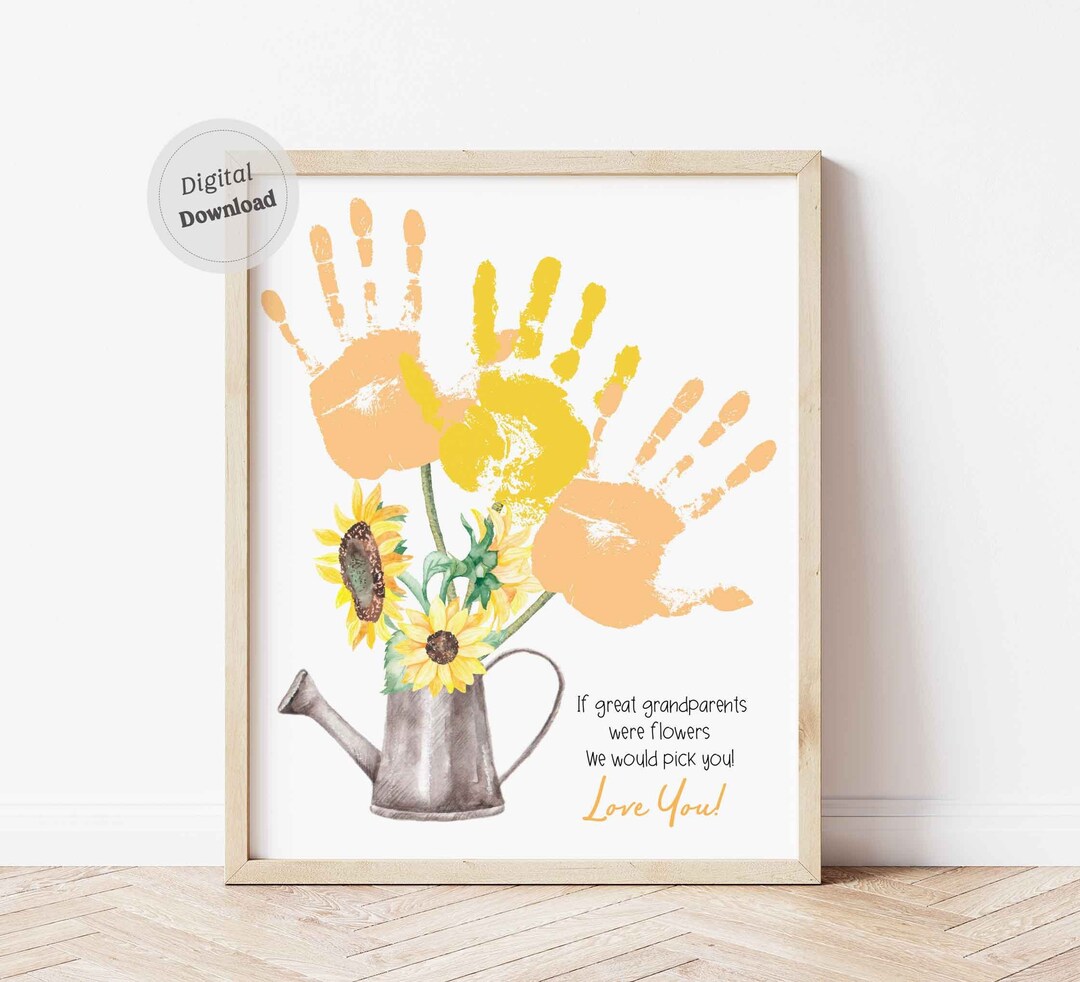 Great Grandparents Handprint Art Were Sunflowers Grandparents Day Gift ...