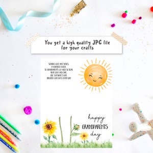 Grandparents Day Handprint / Sunshine Handprint Art Craft Poem ...