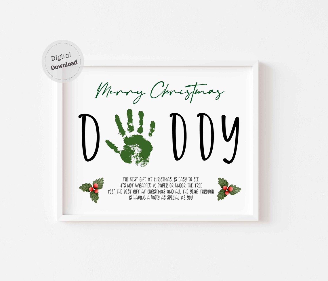 Christmas Handprint Poem for Daddy Baby Xmas Handprint Art - Etsy