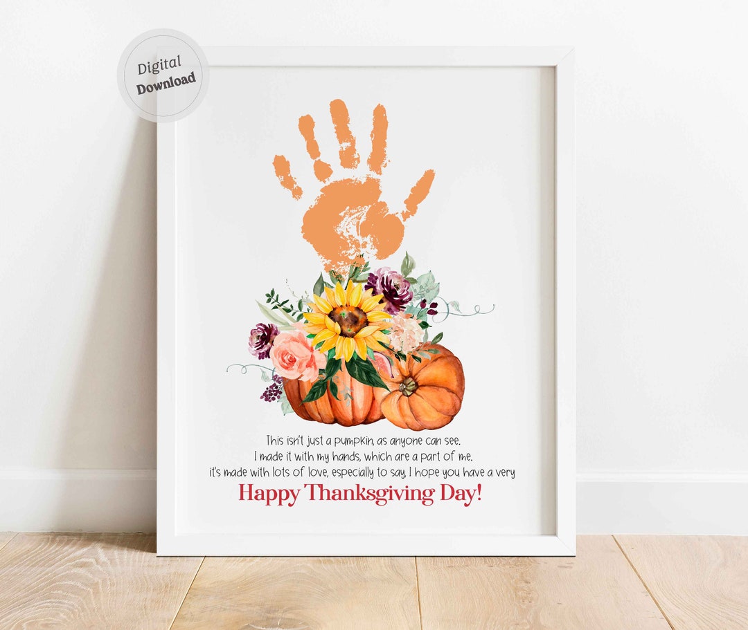 Thanksgiving Handprint Poem Printable Handprint Leaves Flowers - Etsy UK