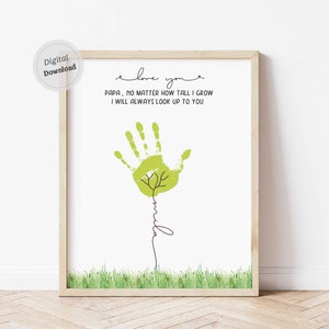 Tree Handprint Printable Art Father's Day No Matter How - Etsy